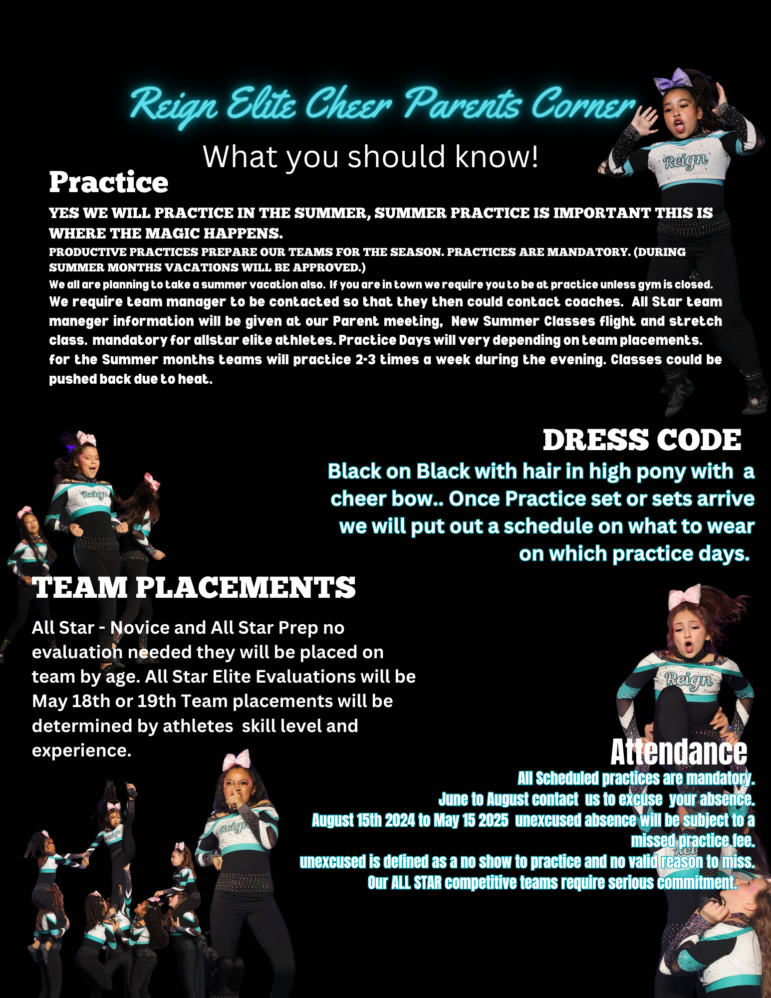 Reign Elite Cheer - Information packet